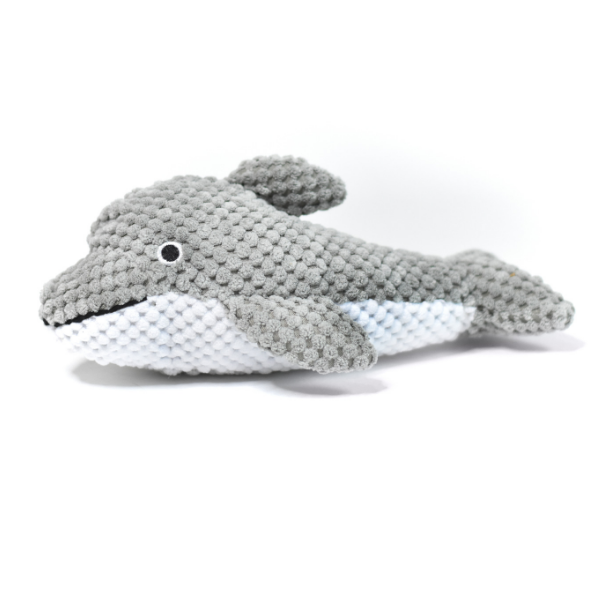 Patchwork Pet Plush Dog Toys Dolphin Nautical Toy 10 Inches